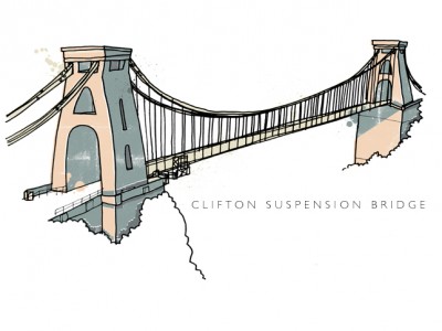 Hand Drawn Bristol Clifton Suspension Bridge | Tim Sutcliffe